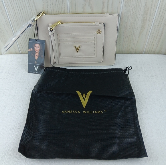Source Unknown | Bags | Vanessa Williams Lush Zip Pouch Offwhite 9in X ...